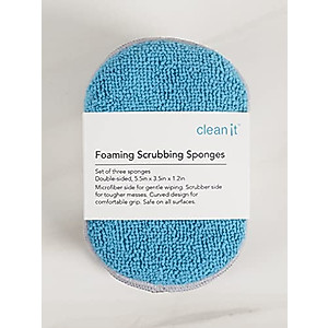 KAF Home Clean It Set of 6 Dual Sided Utility Sponges - Blue