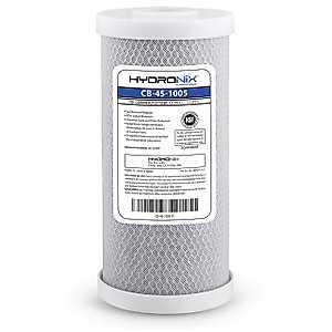 Hydronix CB-45-1005 Whole House or Commercial NSF Coconut Activated Carbon Block Water Filter, 4.5" x 10" - 5 Micron