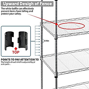Mogusier 5-Tier Wire Shelving Rack Adjustable Metal Shelf Storage Rack 23.6x14 x59 in Kitchen Bathroom Steel Storage Organizers