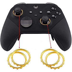 2PCS Thumbstick Accent Rings for Xbox One Elite Controller Replacement (Gold)