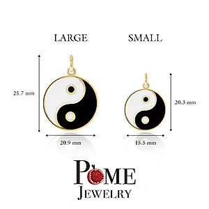 Pome Yin and Yang Pendant Necklace in Solid 14k Gold, Made in America (Large Pendant, Pendant Only, Yellow Gold)