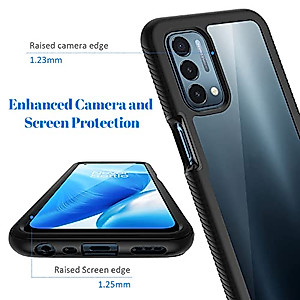 seacosmo Magnetic Case for Oneplus N200, Screen Protector and Camera Lens Protector, [Military Grade][Full Body Protection], for Oneplus N200 Case, Black