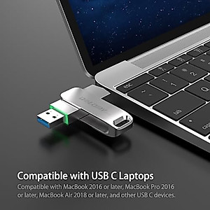 USB C Flash Drive, Dolomy 64GB USB 3.1 to USB C Thumb Drive, 2 in 1 OTG Metal Type C Flash Drive for USB C Smartphones, Tablets, PC, USB C Devices