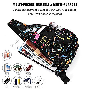 KAMO Sling Backpack Chest Shoulder Bag Crossbody Cycling Travel Hiking Daypack for Men Women Boys With Earphone Hole