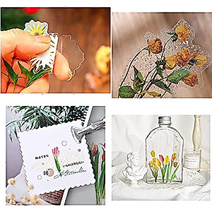 80 Pieces Natural Flower Stickers for Scrapbooking, Self-Adhesive Scrapbooking Stickers Supplies Journal for Adult Card Making Letters DIY (Style A)