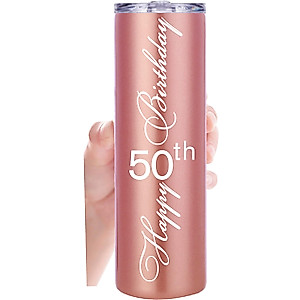 MEANT2TOBE 50th Birthday Gifts for Women, Gifts for 50th Birthday Girl,Happy 50th Birthday Tumbler, 50th Birthday Gift Ideas