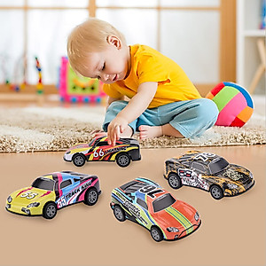 H 4.2 inch Pull Back Cars Toys Set, Friction Power Alloy Casting car Mini Race car, Suitable for Toddler 3 4 5 6 Year Old Kids Toy 6 Piece Set, Boys and Girls Christmas Birthday Party Gifts