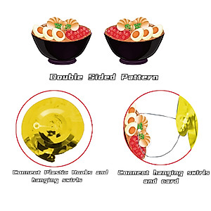 24 Pieces Ramen Hanging Swirls Japanese Noodles Streamers Ramen Hanging Decorations Ceiling Swirls for Ramen Noodles Birthday Party Decorations Party Supplies Baby Showers Decorations