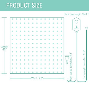 99% EMF Blocking Heated Mattress Pad. Far Infrared Heat and Negative Ion with 8 Heat Settings and Auto Shut Off by Shield Life. King Size Bed Warmer (80" x 72")
