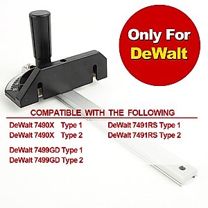 O'SKOOL Replacement Miter Gauge fits DeWalt table saws DWE 7490X Type 1 and Type 2, 7491RS Type 1 and Type 2, 7499GD Type 1and Type 2