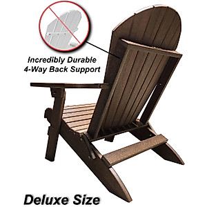 DuraWeather Poly® Classic King Size Folding Adirondack Chair (Antique Mahogany)
