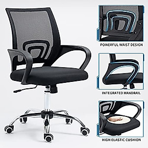 ALINUNU Office Chair, Ergonomic Office Chair, Mesh Computer Chair, Ergonomic Office Chair, Lumbar Support, Tight Sponge, Comfortable Sitting, Adjustable Executive Office Chair