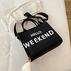 Large Capacity Canvas Women Shoulder Bag Letter Printed Totes Crossbody Bags