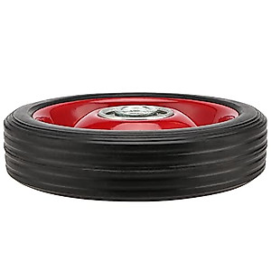 PINGEUI 4 PCS 6 Inch Solid Rubber Tire, Flat Free Solid Rubber Wheels, Hand Truck Replacement Wheels, 1/2-Inch Axle Hole, 176 lbs Max Load-Bearing Capacity