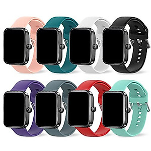 RuenTech Bands Compatible with SKG Smart Watch Band, Soft Silicone Quick Release Replacement Straps for SKG-V7 Smart Watch (8-Pack)