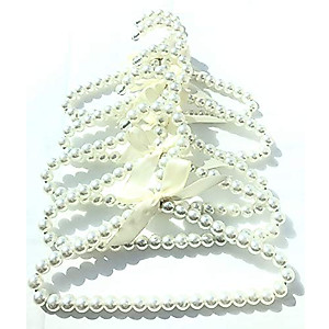 A&S Creavention Luxury Plastic Pearl Hanger for Baby, Small Dog or Cat Clothing (5pcs, White)
