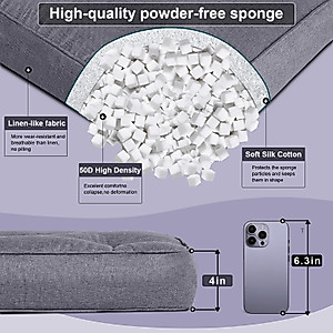 Millsilo Bench Cushion, Bench Cushions for Indoor/Outdoor Furniture, Window Seat Cushions, Garden Patio Large Pads with Button Reinforcement, for Shoe Bench Dining Porch Bench 36x14x4 inch,Gray