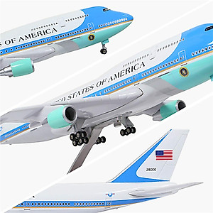 24-Hours 18” 1:130 Scale Model Jet United States Air Force One Plane B747 Model Planes Kits Display Diecast Airplane for Adults with LED Light(Touch or Sound Control)