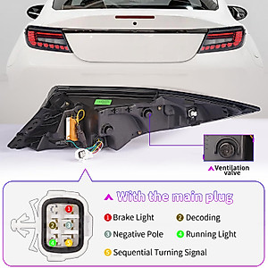 LONGDING LED Tail Lights Assembly Compatible with 2021 2022 2023 2024 Toyota GR86 / Subaru BRZ 2nd Gen ZN8/ ZD8 w/Start Up Animation & Sequential Turn Signals Rear Lamps Replacement