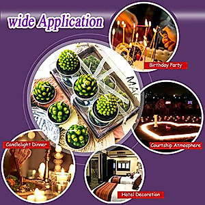 Swpeet 12Pcs Decorative Succulent Cactus Tealight Candles Kit, Cute Smokeless Succulent Plants Perfect for Candles Festival Wedding Props and House-Warming Party (N0.4-Candle)