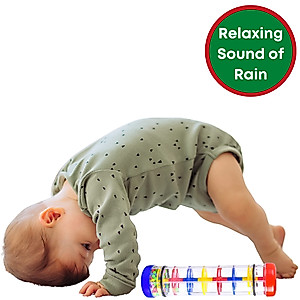 Rainmaker Baby Toys for 6 to 12 Months - 𝐄𝐚𝐬𝐭𝐞𝐫 𝐁𝐚𝐬𝐤𝐞𝐭 𝐒𝐭𝐮𝐟𝐟𝐞𝐫𝐬 𝐟𝐨𝐫 𝐊𝐢𝐝𝐬 & Toddlers for Sensory & Hand-Eye Coordination with Giftable Box - Rain Stick Musical Instrument