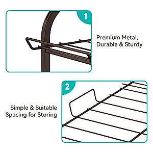 smusei 5 Tier Water Bottle Organizer Vertical Free Standing Storage Shelf Metal Beverage Rack Dispenser Large Capacity Bottled Water Holder Stand for Kitchen Party Pantry, Bronze