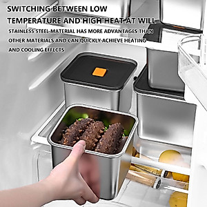 Stainless Steel Food Storage Containers with Lid, Food Lunch Box Containers Leak-proof Light Easy Set with Air Vent Snack Boxes Airtight Lunch Containers (65oz)