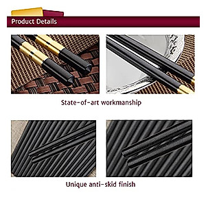 Goldage 5-Pairs Fiberglass Dishwasher-safe Chopsticks - Nordic Green (Jade)