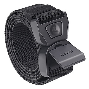 JUKMO Quick Release Tactical Belt, Military Work 1.5" Nylon Web Golf Belt with Heavy Duty Seatbelt Buckle (Black, Medium-for Waist 36"-42" (Length 49"))