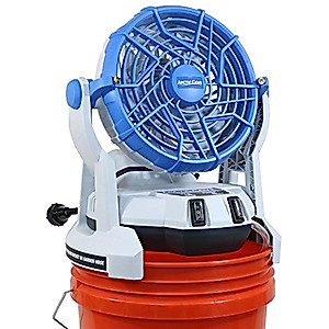 Arctic Cove MBF0181 18V Lithium Ion Powered Cooling Bucket Top Variable Speed Fan and Water Mister (18V Battery and Charger Included, 5 Gallon Bucket Not Included)