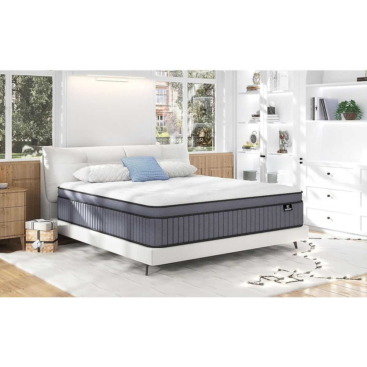Queen Size Mattress, Upgrade Strengthen 14 Inch Firm Hybrid Queen Mattress in a Box, Mattress Queen Size With Memory Foam and Independent Pocket Springs, Strong Edge Support, Release Pressure