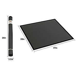 Rosy Earth Flame Retardant Mat Under The Grill, Charcoal Grills, Gas Grills, Electric Grills to Protect The Deck Terrace Floor 39"*47"