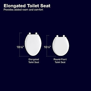 KOHLER K-4774-47 Brevia Elongated Toilet Seat, in Almond, L 18-5/8", W 14-3/16" & Danco 89094A Universal Toilet Bolt Cap, Plastic, Almond