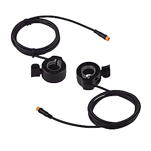 Tsinghwang 2 Pack Electric Bike 130X Thumb Throttle 12-72V SM/Waterproof Connector,47" Length Wire Ebike Accessories,Speed Control Accelerator