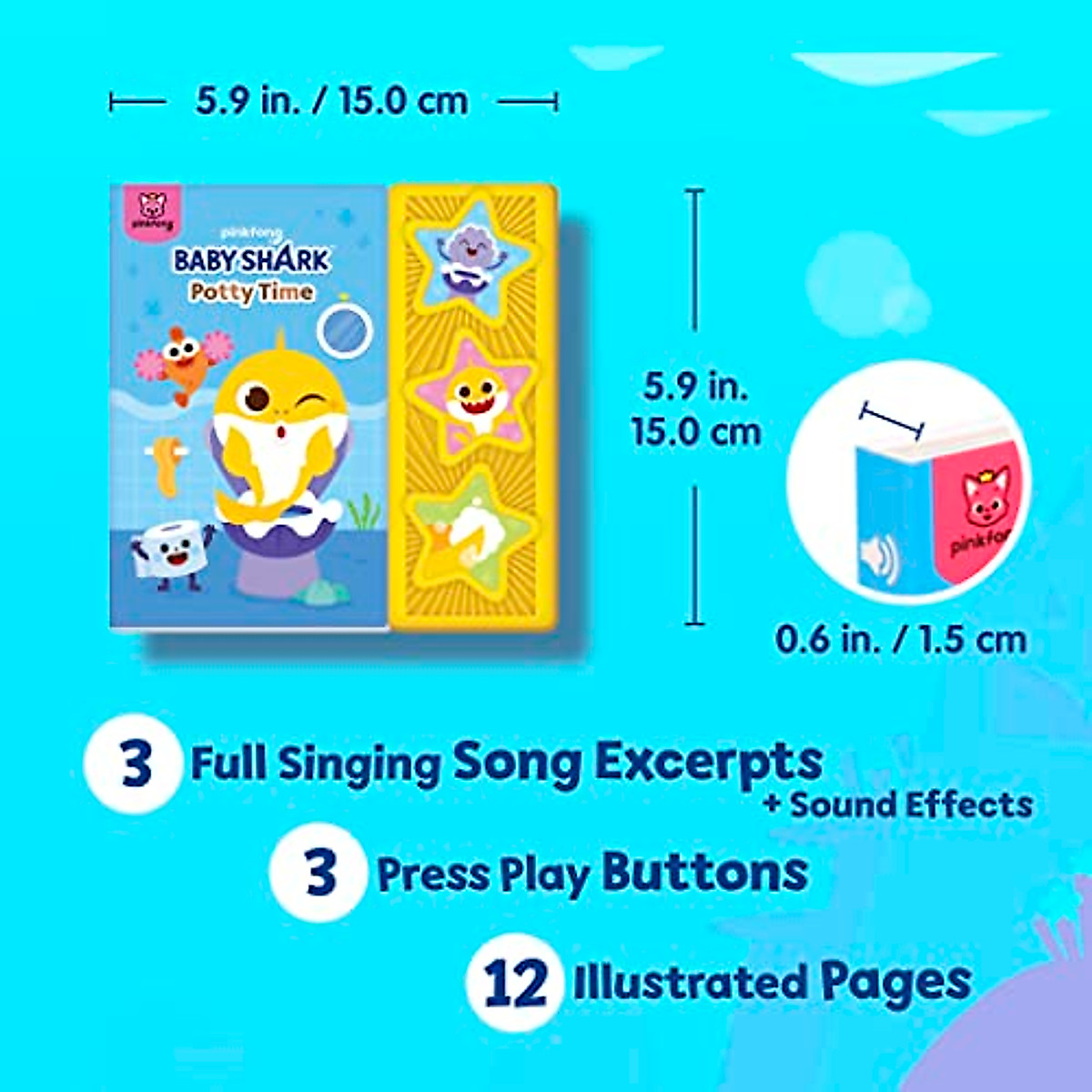 Pinkfong Baby Shark Potty Time Sound Book: Interactive Potty Training StorybookㅣBaby Learning Toys l Interactive Electronic Educational Learning for Preschoolers and Toddlers 1-3