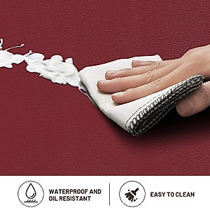 HappyTrends Kitchen Mat,17.3"x28"+17.3"x60" Red, Cushioned Comfort Anti-Fatigue Waterproof Floor Mat Kitchen Rugs, Thick Perfect Ergonomic Foam Standing mat for Kitchen, Home, Office, Laundry