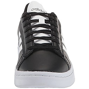 adidas Men's Grand Court Alpha Tennis Shoe, Core Black/White/Iron Metallic, 12