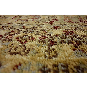 Unique Loom Voyage Collection Traditional Oriental Classic Intricate Design Area Rug, 4' 1" Square, Light Green/Cream