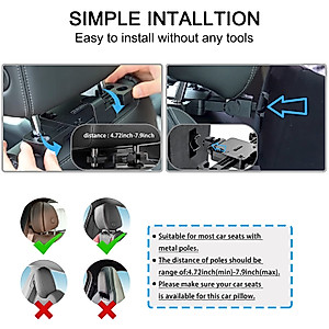 HSWT Car Headrest Pillow Support - DIY Position Adjustable Car Neck Pillow for Car Driving,Ergonomic Memory Foam Car Pillow for Sleeping Head Rest for Car Seat Kids Adults Neck Pain Relief