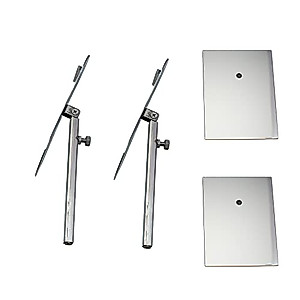 DZLOHAS Shoe Display Stand Silver, Risers Stand Countertop Adjustable Shoe Rack Retail Supplies Stainless Steel Shoe Display, 2 Sets of Shoe Rack