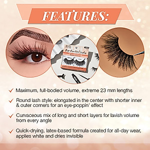 Ardell BBL Big Beautiful Lashes 971 Poppin, with DUO Clear Adhesive, 1 pack