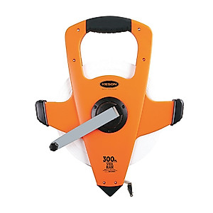 Keson NRS18300 Nylon-Reinforced Steel Blade Tape Measure, Speed Rewind (Graduations: ft., in. 1/8), 300-Foot , White