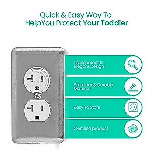 DAAITZZI Premium Child Proofing Plug Covers For Electrical Outlets – Sleek Socket Covers For Unused Outlets – Transparent Outlook – Perfect Light Switch Guard For Every Home - Child Plug Cover (50pcs)
