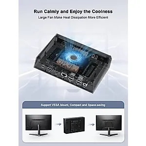 Baieyu Mini PC Windows 11 Pro, Core i9-11900H (Up to 4.90 GHz) 8 Core 16 Thread Mini Desktop PC, 32GB | 1TB, Fan Mini PC Supports 4K Triple Displays, Wi-Fi 5+BT4.2, USB3.0, USB2.0