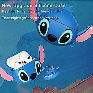 Bevulsel Replacement Case for Airpods 3 Earphone Case Cover Cute Stitc(2021), Funny Fashion Protective Silicone for AirPods Gen 3 Case Accessories Set Kit w/Ring for Teens Girls Kid(Big Ear)