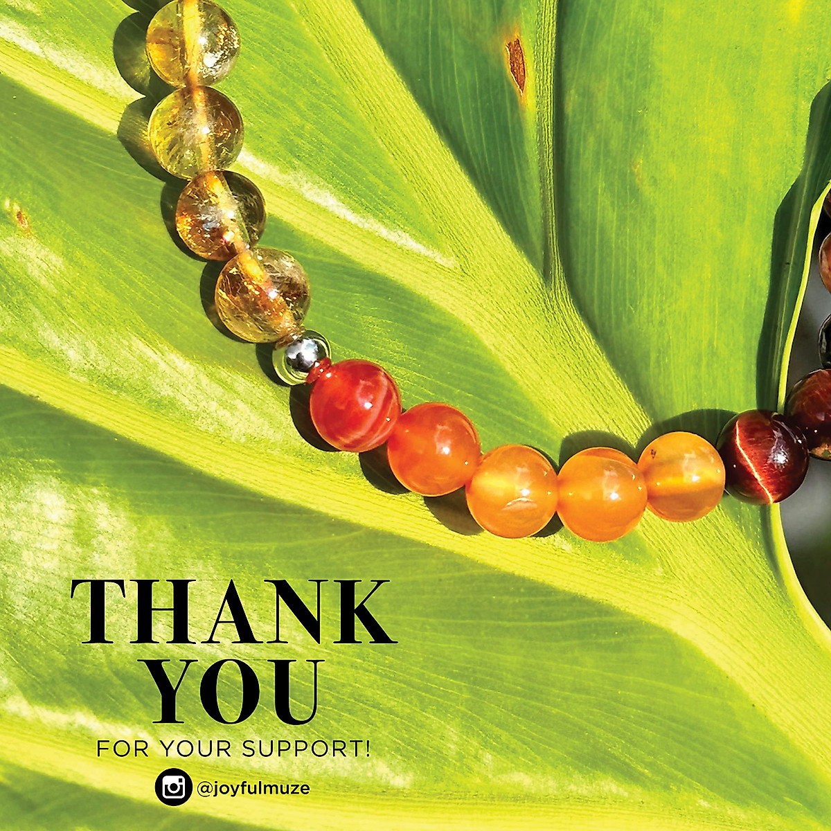 Joyfulmuze Natural Gemstones Stretch Bracelets, Carnelian Quartz, Rutilated Citrine, Red Tiger Eye Stone, Triple Protection Handmade Birthday Gift for Women and Men (Red-Tiger-Eye-Citrine-Carnelian)