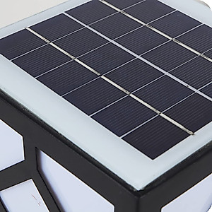 LANTKD Solar Column Head Lamp, Courtyard Villa Garden Home Super Bright Chinese-Style Gate Pillar Lamp Outdoor Waterproof Fence LED Three-Color Dimming Lamps