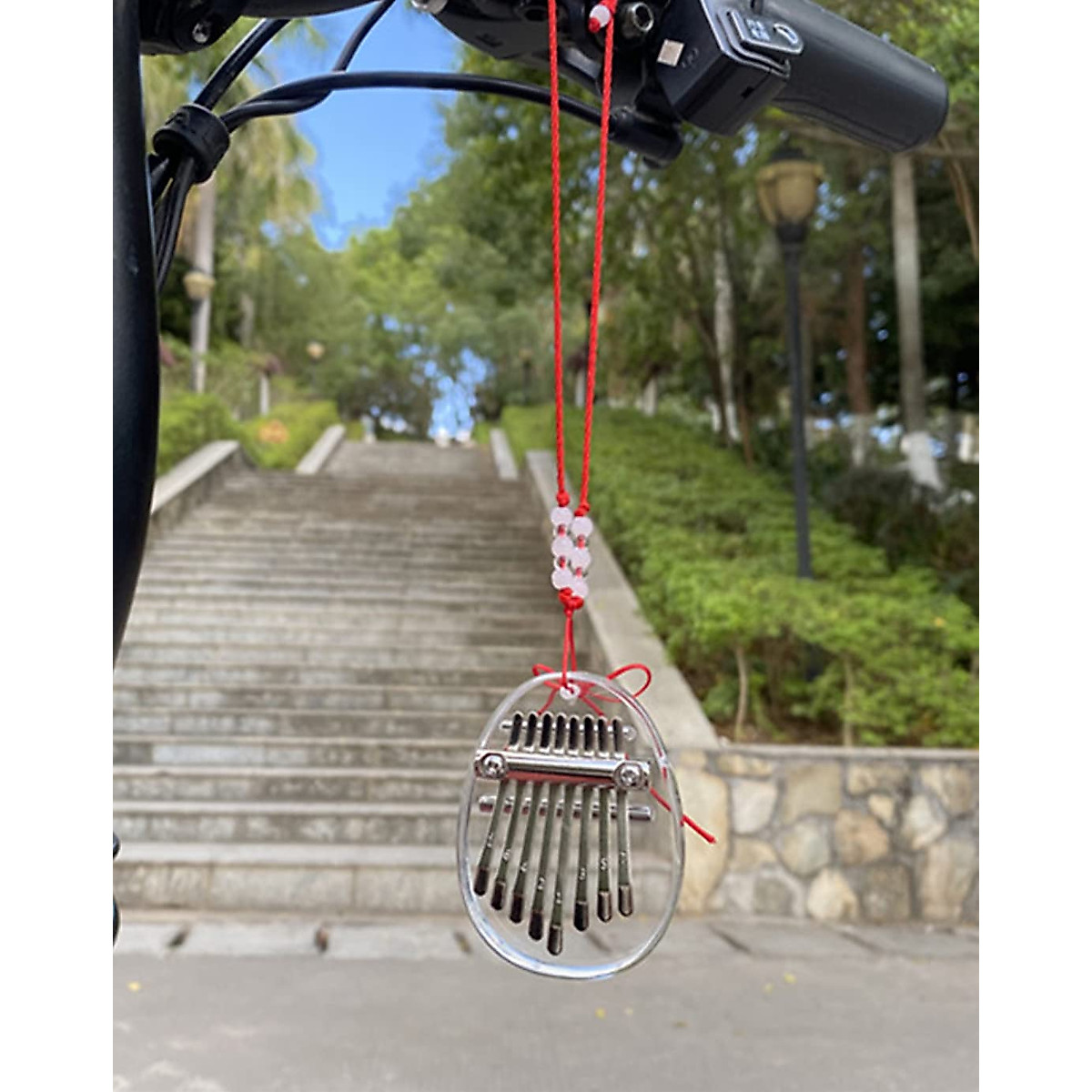 SLDHR Mini 8 Keys Kalimba Thumb Piano, Portable Marimba Music Thumb Piano Pendant with Lanyard, A Unique Gift for Children, Adults and Beginners (Oval) B12-1