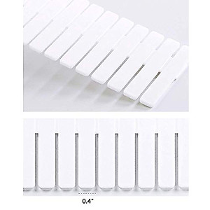 40 Pcs Plastic DIY Grid Drawer Divider Household Necessities Storage Thickening Housing Spacer Sub-Grid Finishing Shelves for Home Tidy Closet Stationary Socks Underwear Scarves Organizer (White)