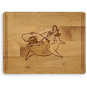 Shark Coochie Board Funny Maple Charcuterie Board - Multiple Designs and Personalization options